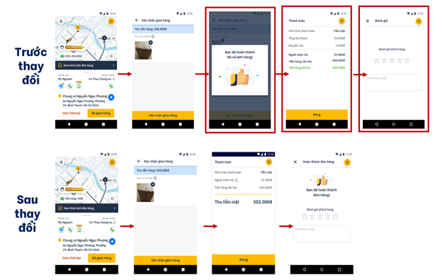 CẬP NHẬT GIAO DIỆN HIỂN THỊ ĐƠN HÀNG BEDELIVERY – Be