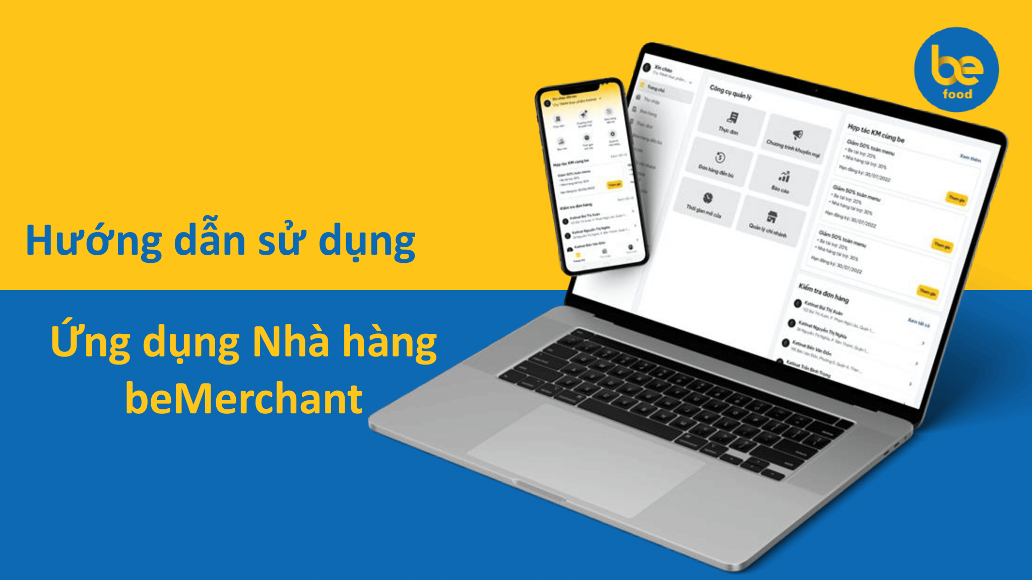 Be | Hướng dẫn sử dụng Ứng dụng Nhà hàng beMerchant