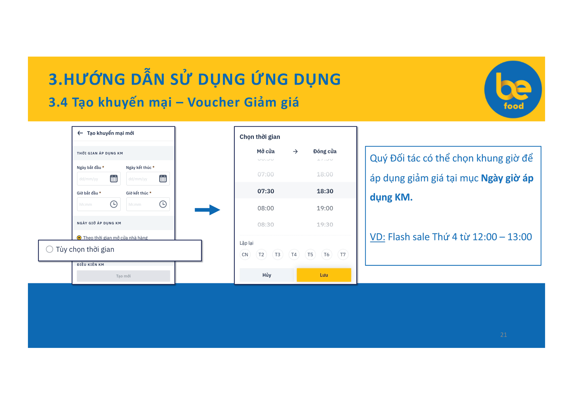 Be | Hướng dẫn sử dụng Ứng dụng Nhà hàng beMerchant