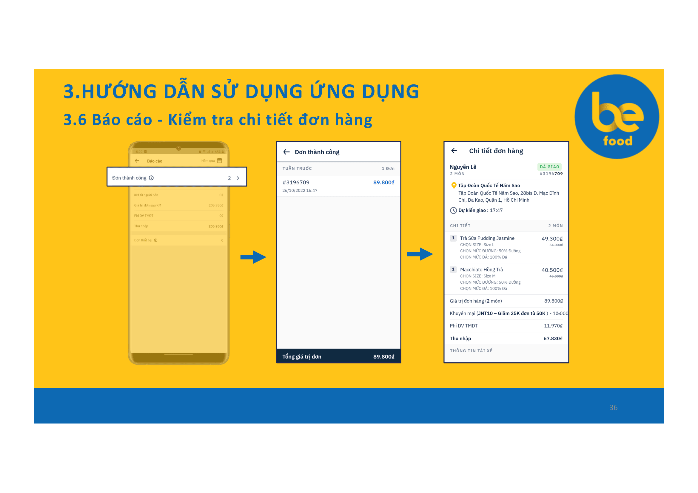 Be | Hướng dẫn sử dụng Ứng dụng Nhà hàng beMerchant