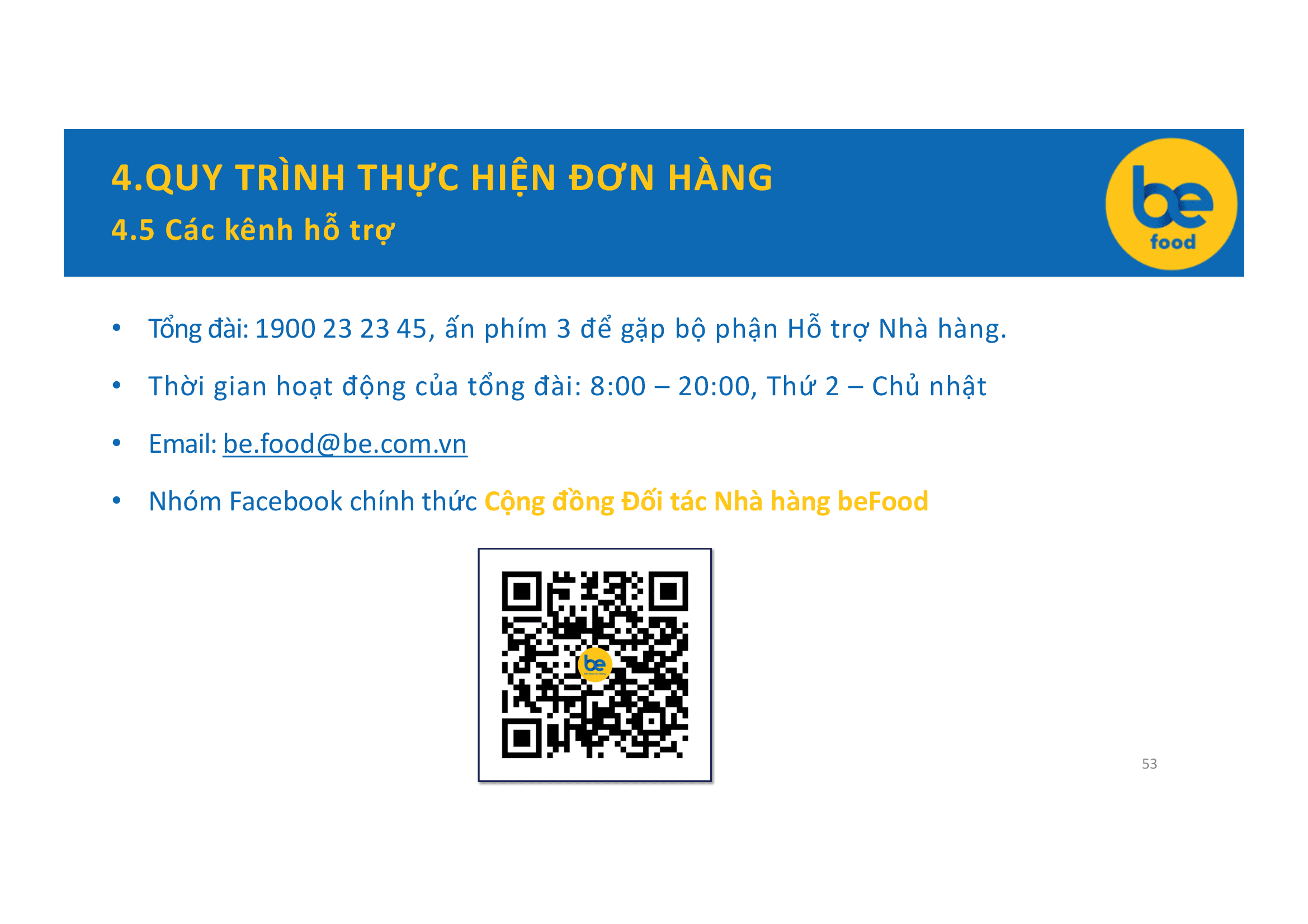 Be | Hướng dẫn sử dụng Ứng dụng Nhà hàng beMerchant