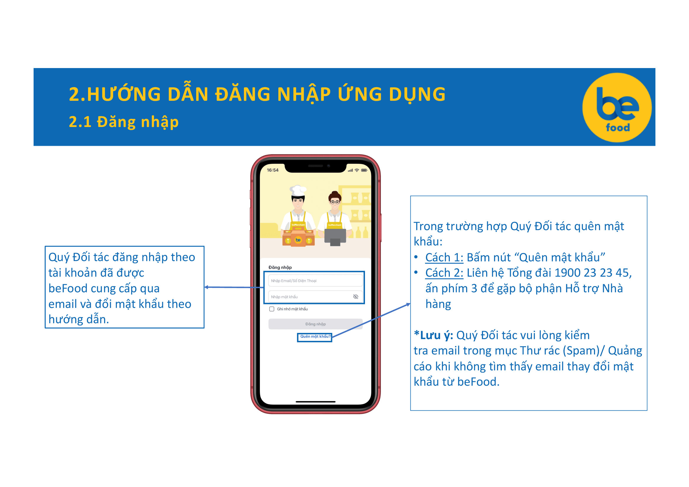 Be | Hướng dẫn sử dụng Ứng dụng Nhà hàng beMerchant