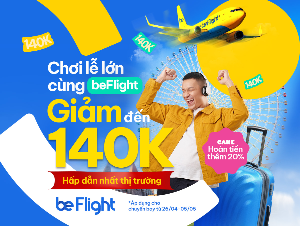 ĐẶT VÉ TRÊN BEFLIGHT GIẢM ĐẾN 140.000VND – Be